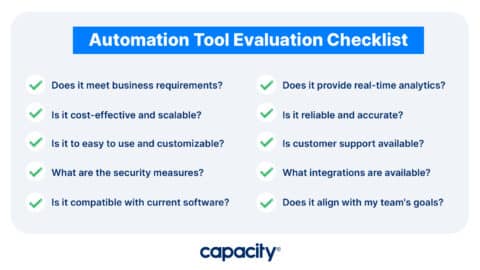 The Complete Automation Tool Evaluation Checklist For Businesses - Capacity